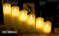 China Real Wax LED Candle Battery Operated Flickering Warm White Ivory Flameless Paraffin Decoration 7.5x10cm for sale