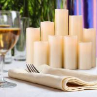 China 3D Flameless Battery Operated LED Candles Remote Control Pillar Waved Real Paraffin Wax Candle Light for Home Decoration 7.5cm for sale