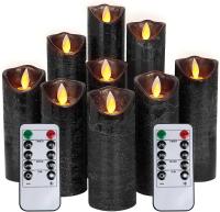 China 3D Flameless Battery Operated LED Candles Remote Control Pillar Waved Real Paraffin Wax Candle Light for Home Decoration 7.5cm for sale