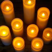 China 3D Flameless Battery Operated LED Candles Remote Control Pillar Waved Real Paraffin Wax Candle Light for Home Decoration 7.5cm for sale