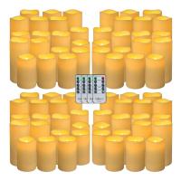 China IP44 Waterproof Outdoor LED Candles Plastic AA Battery Operated Warm White Garden Decoration Light 5.5cm Diameter for sale