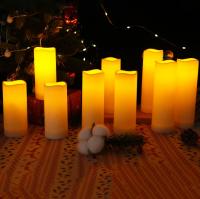 China IP44 Waterproof Outdoor LED Candles Plastic AA Battery Operated Warm White Garden Decoration Light 5.5cm Diameter for sale