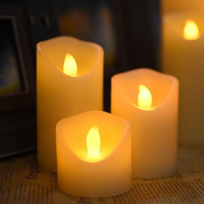 China 3x3 Real Wax LED Flickering Flameless Candles with Remote and Timer 5.3cm Diameter for sale