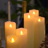 China 3x3 Real Wax LED Flickering Flameless Candles with Remote and Timer 5.3cm Diameter for sale
