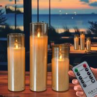 China Flameless LED Pillar Candles 7.5x20-30cm Battery Operated Flickering Warm Light Home Decoration for sale