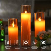 China Flameless LED Pillar Candles 7.5x20-30cm Battery Operated Flickering Warm Light Home Decoration for sale