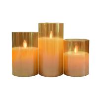 China Flameless Flickering Battery Operated Pillar LED Candles 5.5cm Diameter 14-20cm Height ABS Plastic for sale