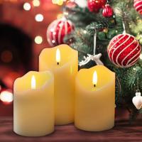 China Battery Operated Moving Flame LED Candle 7.5cm Diameter for Home Wedding Decoration for sale