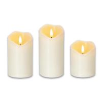 China Battery Operated Moving Flame LED Candle 7.5cm Diameter for Home Wedding Decoration for sale