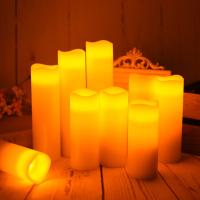 China Battery Powered LED Pillar Candles with Remote Control 3D Real Flame D5.5xH10-17.5cm for sale