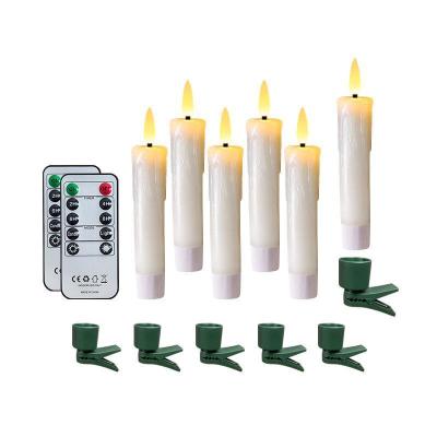 China Glossy 3D Flameless LED Candle Set D2xH13cm D3.5xH13cm Battery Operated Taper for Christmas Wedding Decoration for sale