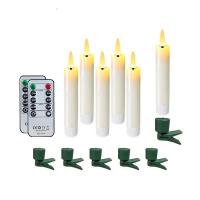 China Glossy 3D Flameless LED Candle Set D2xH13cm D3.5xH13cm Battery Operated Taper for Christmas Wedding Decoration for sale
