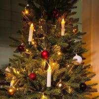 China Glossy 3D Flameless LED Candle Set D2xH13cm D3.5xH13cm Battery Operated Taper for Christmas Wedding Decoration for sale