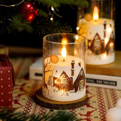 China Plastic Battery Operated LED Christmas Candles with Remote Control 7.5cm Diameter 10cm 12.5cm 15cm Height for sale