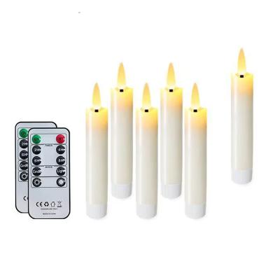 China Flameless Taper LED Candles with Remote Paraffin Wax 2x13cm 3.5x13cm AAA Battery for sale
