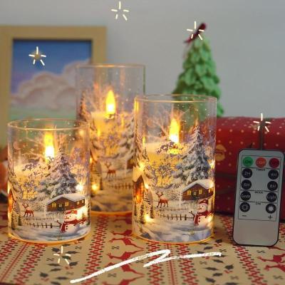 China Flameless LED Pillar Candle Set D7.5xH10/12.5/15cm Warm White Flickering Battery Operated for sale