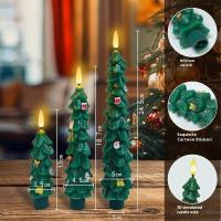 China Battery Operated Flameless LED Christmas Tree Candles Clip On Cordless 5 7 9.5 Inch Sizes for sale