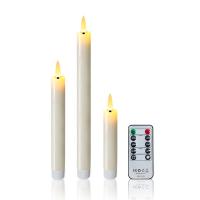 China Remote Control LED Taper Candles 13cm Battery Operated Paraffin Wax Christmas Decoration for sale
