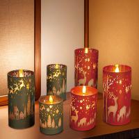 China Custom Real Wax Flameless Christmas Candle with Remote Control Battery Operated 7.5cm Diameter 10-15cm Height for sale