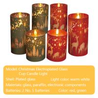 China Custom Real Wax Flameless Christmas Candle with Remote Control Battery Operated 7.5cm Diameter 10-15cm Height for sale