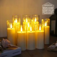 China Handmade Cordless LED Flameless Wax Pillar Candle 5.5cm Diameter Customizable Height 14-20cm for sale