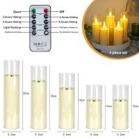 China Handmade Cordless LED Flameless Wax Pillar Candle 5.5cm Diameter Customizable Height 14-20cm for sale