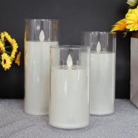 China Remote Control Plastic Battery LED Taper Candles Ivory 7.5x10cm 2xAA for Wedding Decor for sale