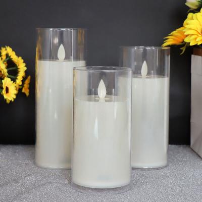 China Remote Control Plastic Battery LED Taper Candles Ivory 7.5x10cm 2xAA for Wedding Decor for sale