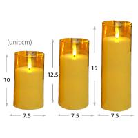 China Battery Powered Flameless LED Candle Gray Plastic 7.5cm Diameter 10-15cm Height Home Decoration for sale
