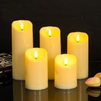 China LED Flameless Tealight Candles Flickering Plastic Pillar 5.5cm Diameter 12.3-18.9cm Height 2xAA Battery for sale