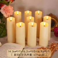 China LED Flameless Tealight Candles Flickering Plastic Pillar 5.5cm Diameter 12.3-18.9cm Height 2xAA Battery for sale