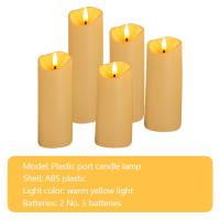 China LED Flameless Tealight Candles Flickering Plastic Pillar 5.5cm Diameter 12.3-18.9cm Height 2xAA Battery for sale