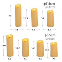 China LED Flameless Tealight Candles Flickering Plastic Pillar 5.5cm Diameter 12.3-18.9cm Height 2xAA Battery for sale