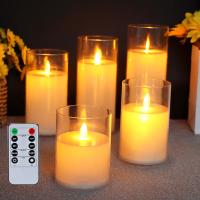 China Golden LED Pillar Candles Battery Operated Flickering Flameless 7.5x10cm for Wedding Decor for sale