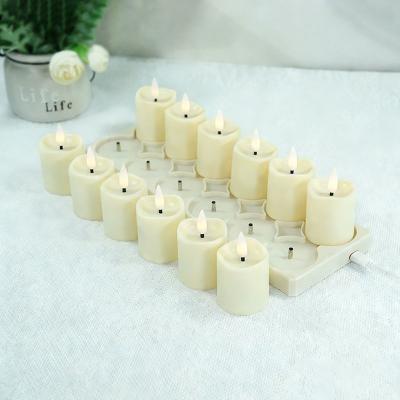 China Rechargeable LED Tealight Candle with Remote Control USB Charging 5m Range Flickering Effect for Home Decor for sale