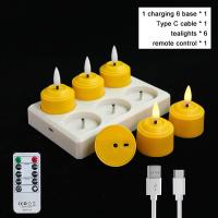 China Rechargeable LED Tealight Candle with Remote Control 50,000 Hours Flickering Flame Safe Home Decor for sale