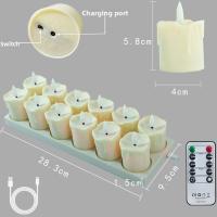China Rechargeable USB Electric Tealight Candle with Remote Control 3D Real Flame Flickering for Wedding Halloween Decoration for sale