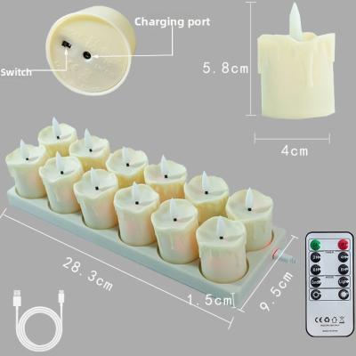 China Rechargeable USB Electric Tealight Candle with Remote Control 3D Real Flame Flickering for Wedding Halloween Decoration for sale