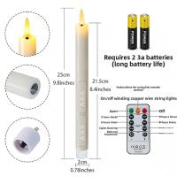 China Flameless LED Taper Candles 9.8 Inch Real Wax Battery Operated Flickering Candle with Remote Timer Dimmer for sale