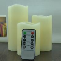 China 3D Flameless LED Pillar Candles Battery Operated Remote Control Real Wax 3x4 3x5 3x6 Inches Warm White for sale