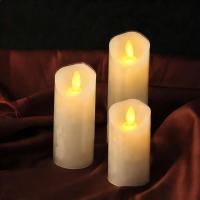 China Battery Operated Flameless LED Pillar Candles 3x6 Inch Set with Remote Timer for sale