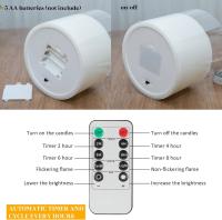 China 6x10 Inch Extra Large Flameless LED Candle with Real Wax 3 Wicks Remote Timer White for sale
