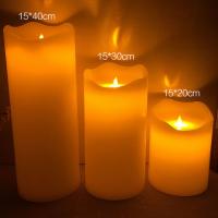 China Extra Large Flameless LED Pillar Candles 6 to 39 Inch Height 8 Inch Diameter Battery Operated Remote Timer for sale