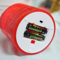 China Set of 3 Flameless LED Flickering Battery Candles Moving Flame Pillar Real Wax 4 5 6 Inch Bright Red for sale