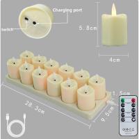 China Rechargeable 12-Pack Flickering Flameless LED Tea Lights 200+ Hours Battery Operated Candles for Wedding Centerpiece Decor for sale