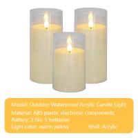 China Wholesale Outdoor Waterproof Flameless LED Pillar Candles 4x7 Inch Battery Operated with Remote Timer Ivory White Set of 2 for sale