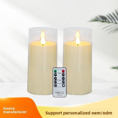 China Wholesale Outdoor Waterproof Flameless LED Pillar Candles 4x7 Inch Battery Operated with Remote Timer Ivory White Set of 2 for sale