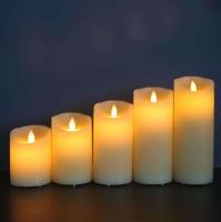 China Wholesale Flameless LED Pillar Candles Set of 3 Ivory 3x4 3x5 3x6 Inch Battery Operated with Remote Timer for sale