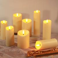 China Wholesale Flameless LED Pillar Candles Set of 3 Ivory 3x4 3x5 3x6 Inch Battery Operated with Remote Timer for sale