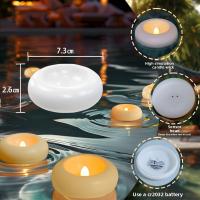 China 24 Pack 3 Inch Flameless LED Floating Candles 200 Hour White Battery Operated Waterproof Tealights for Wedding Centerpieces for sale